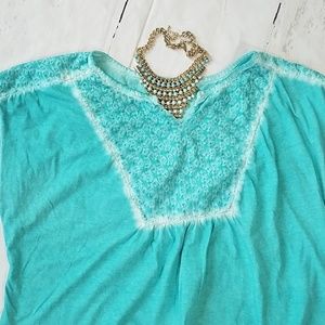 Style & Co. | Tops | Turquoise Top Weyelet Detail | Poshmark